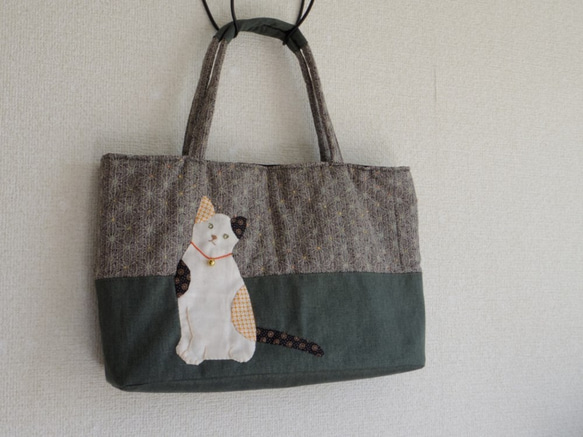 麻の葉ミケコ トートバッグ runningstitch 通販 2868664｜Creema(クリーマ)