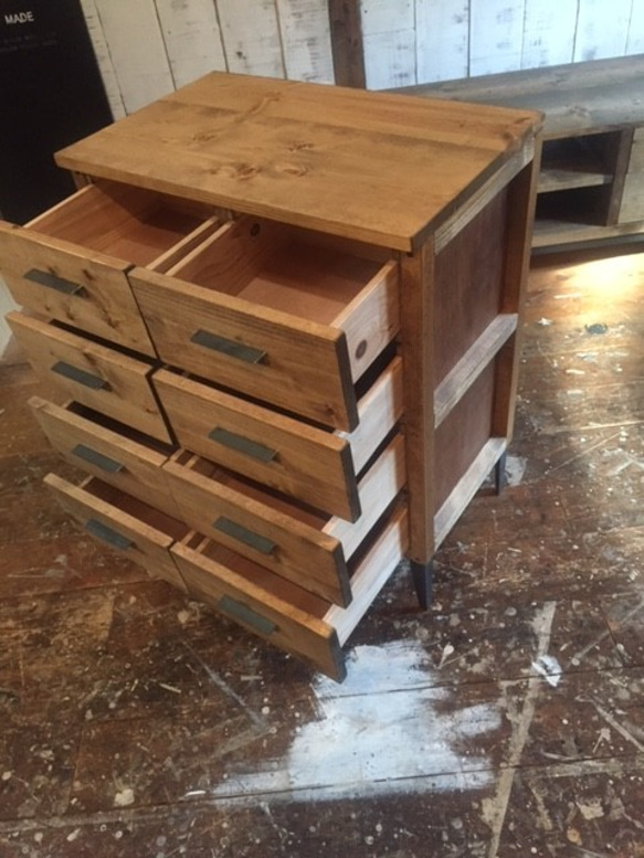 オリジナル ,8drawer,チェスト,北欧,鉄脚,アイアン取っ手,無垢.お家カフェ.お洒落カフェ チェスト・キャビネット kozue 通販 ...