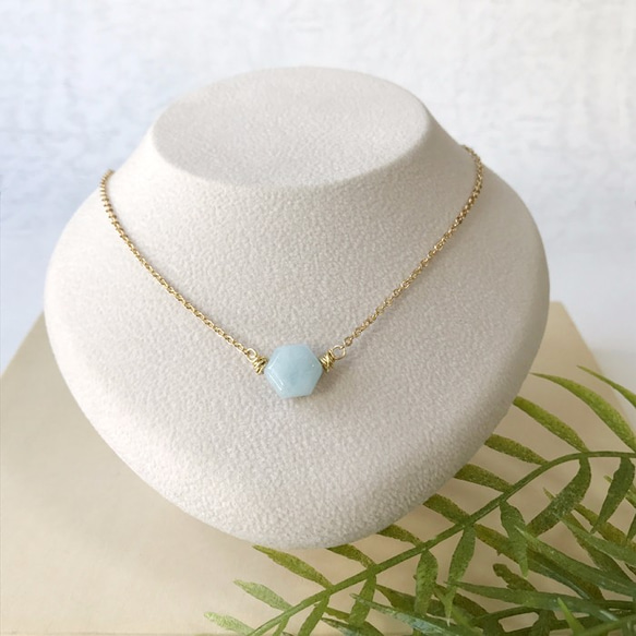 アクアマリン1粒ネックレス ネックレス・ペンダント Rimiy 通販 4326800｜Creema(クリーマ)