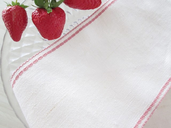 フランス アイーダテープ 12cm幅 麻 ピンクホワイト ステッチが楽しめるステッチバンド その他素材 avoir du coeur 通販 ...